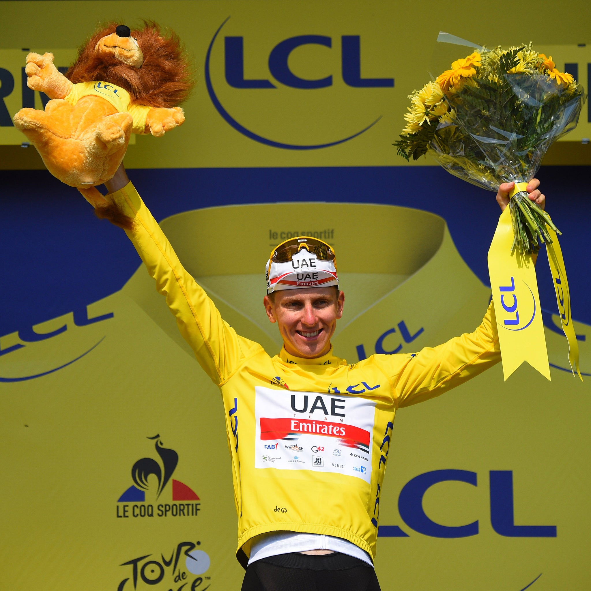 Tadej Pogačar and UAE Team Emirates XRG Celebration