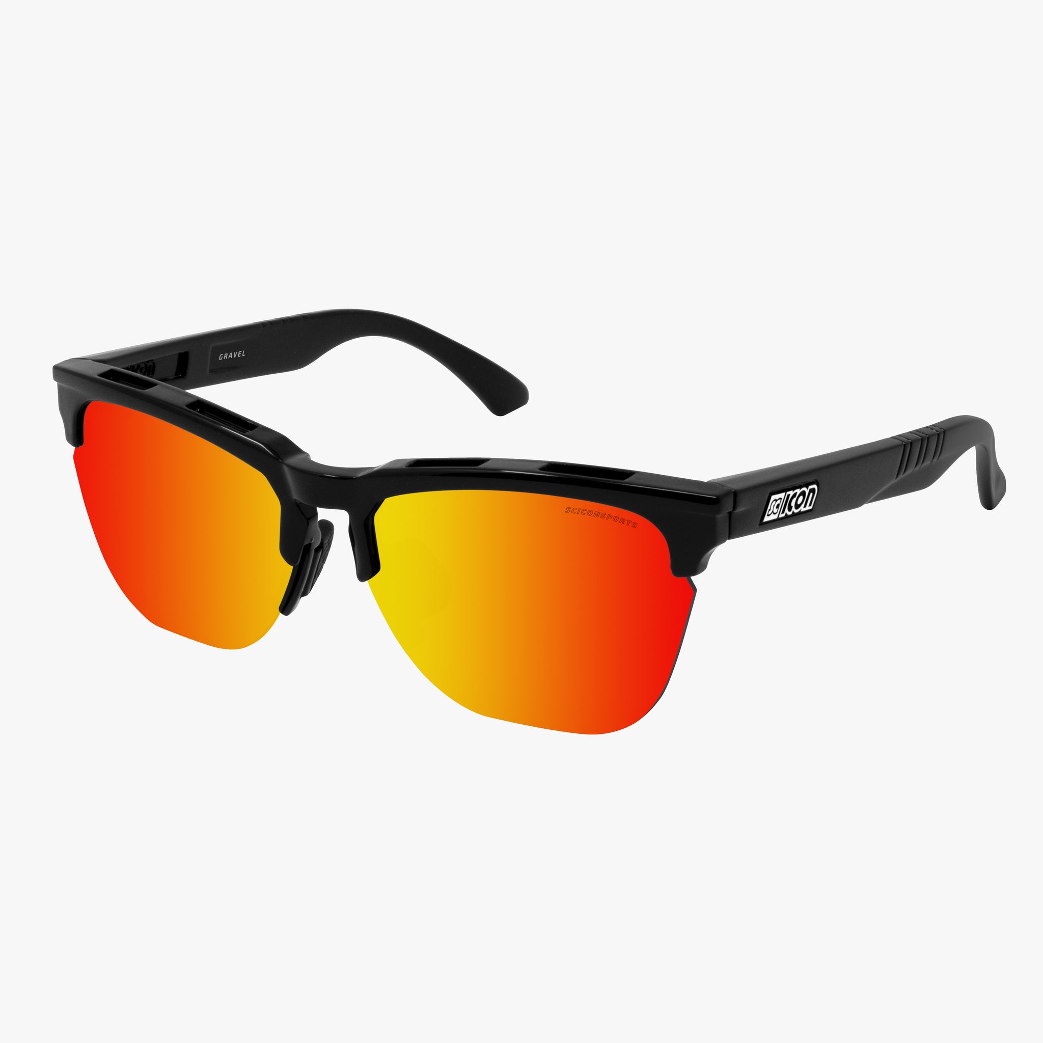 Occhiali da sole Gravel Nera/Lenti Rosse Specchiate | Scicon