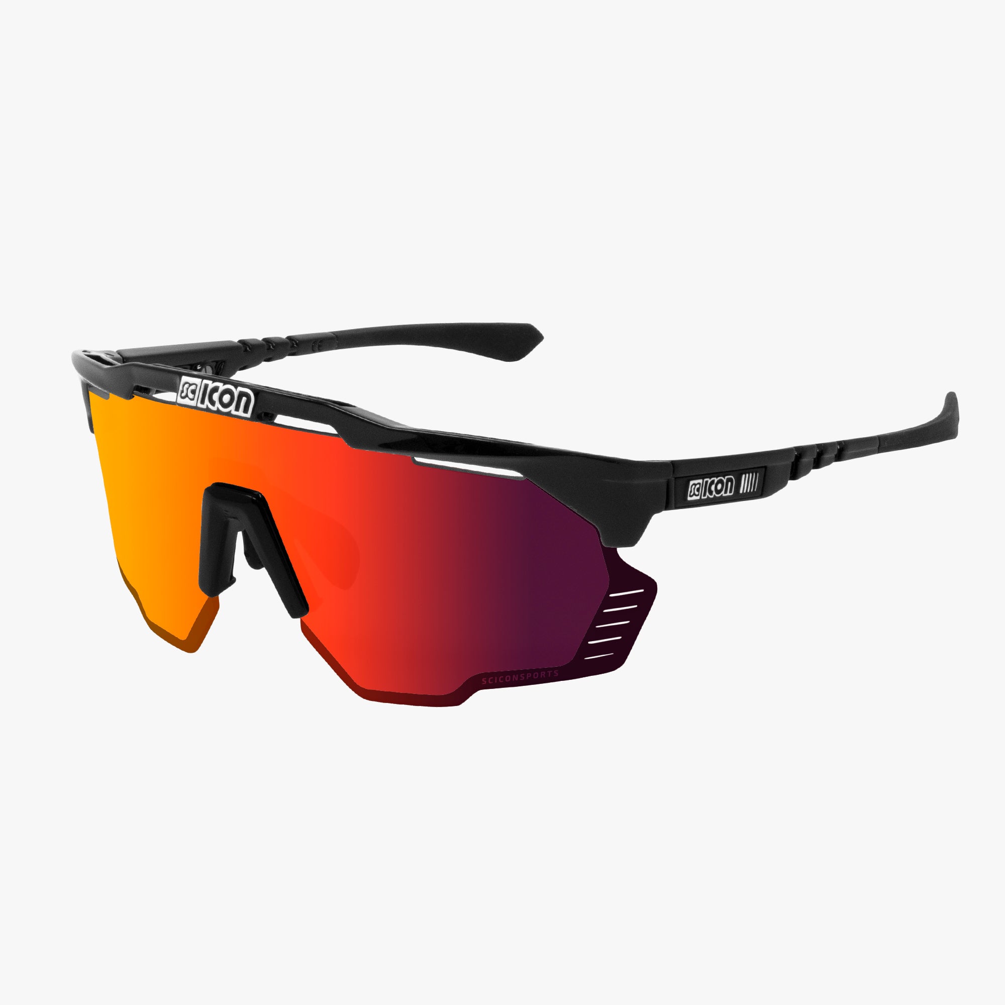 Black Gloss/Multimirror Red Aeroshade Kunken Sunglasses | Scicon Sports