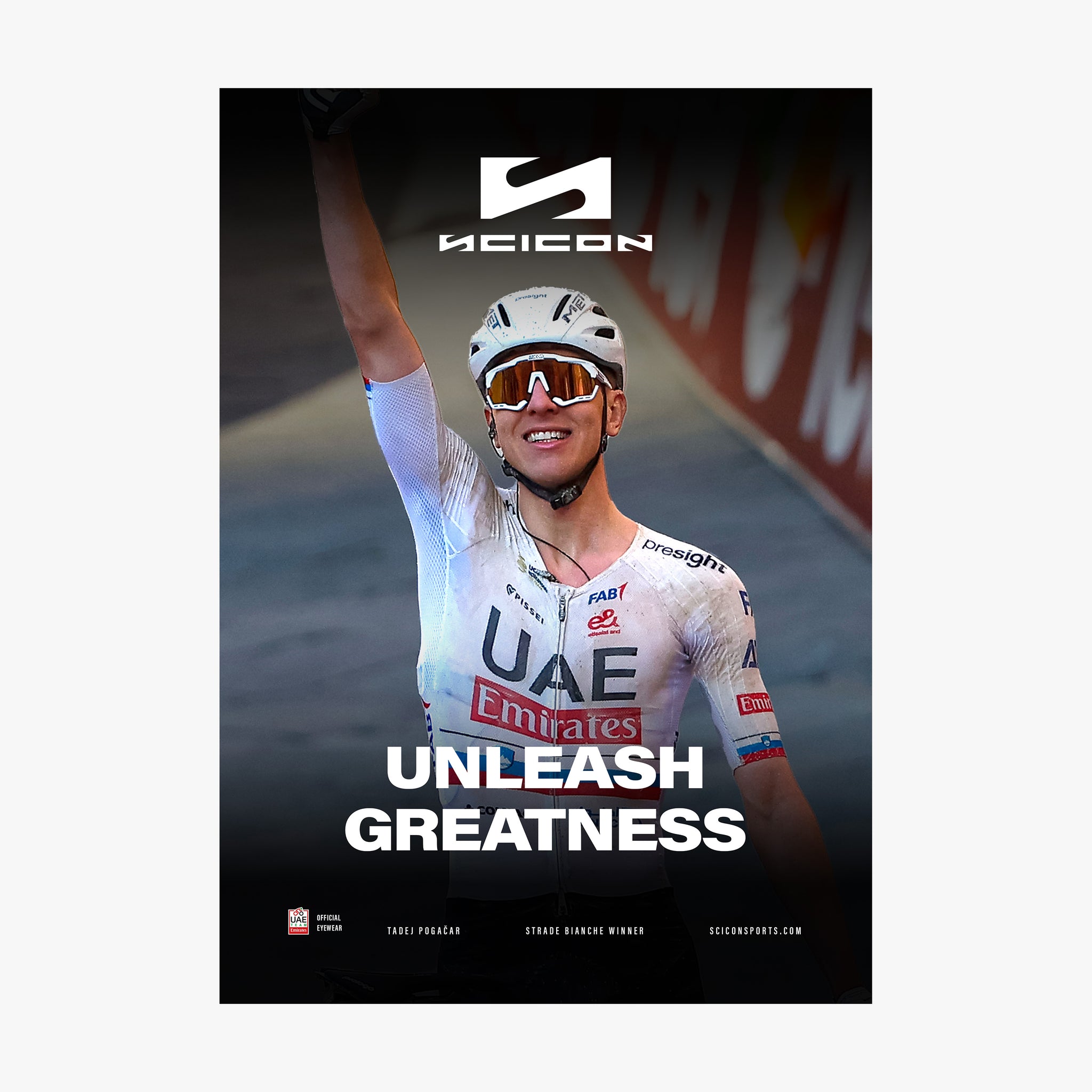 Fabric poster Tadej Pogacar Strade Bianche 23 | Scicon Sports